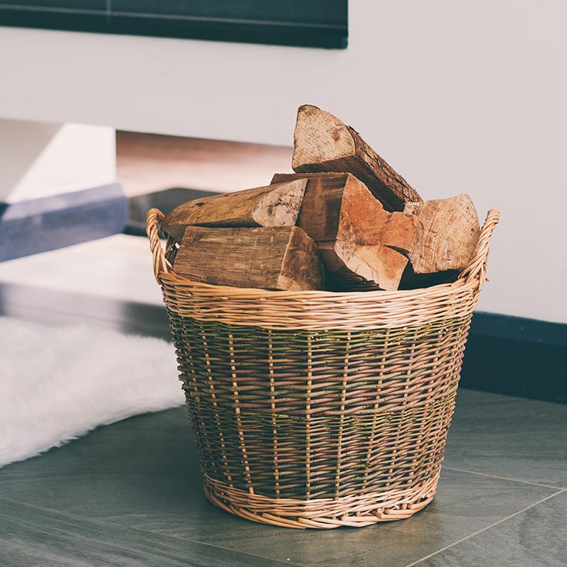 Medium unpeeled log basket – Surefire Wood ROI